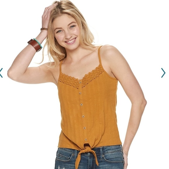 Mudd | Tops | Mudd Crocheted Button Front Tank Top Xxl | Poshmark